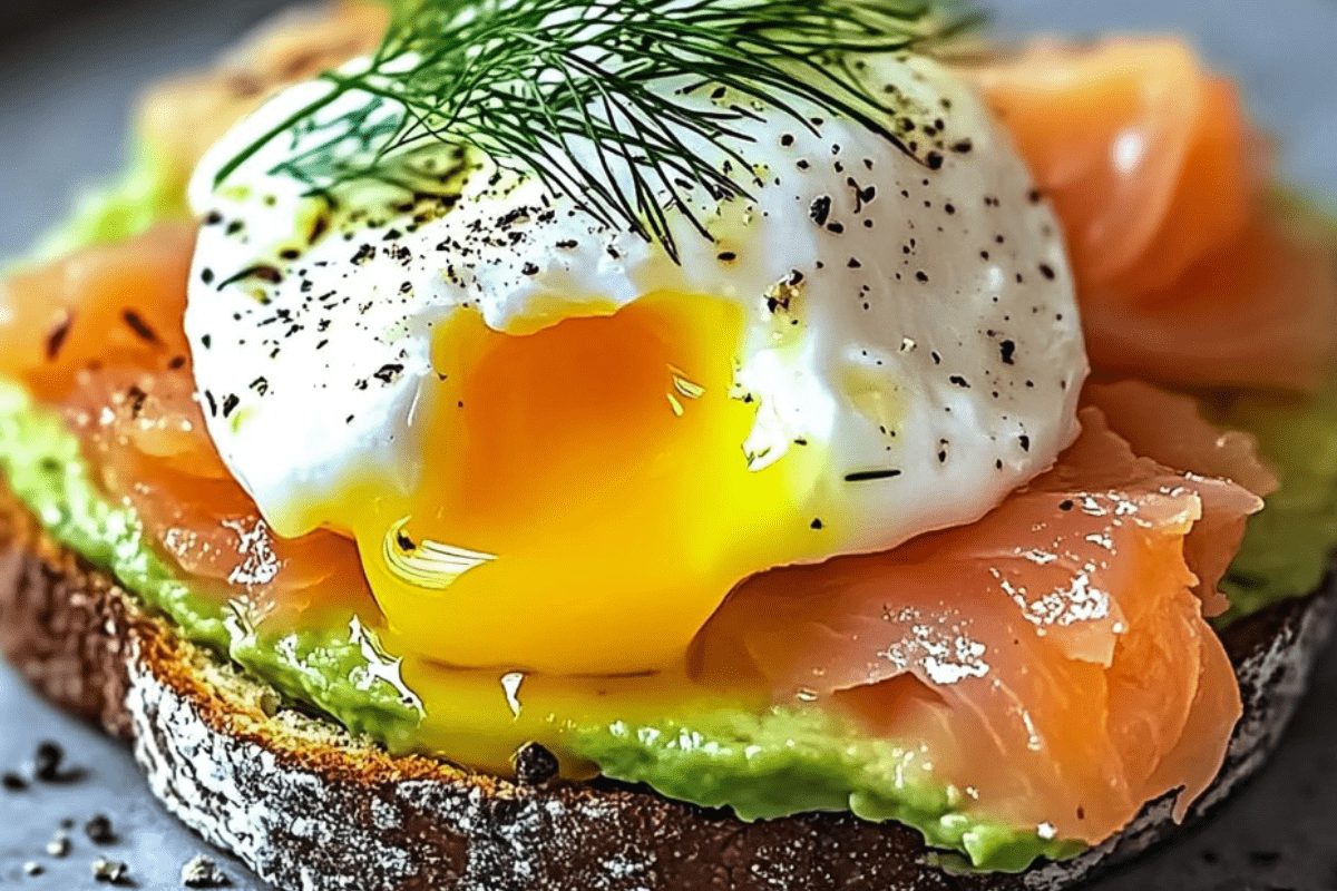 Avocado Toast with Poached Egg and Smoked Trout
