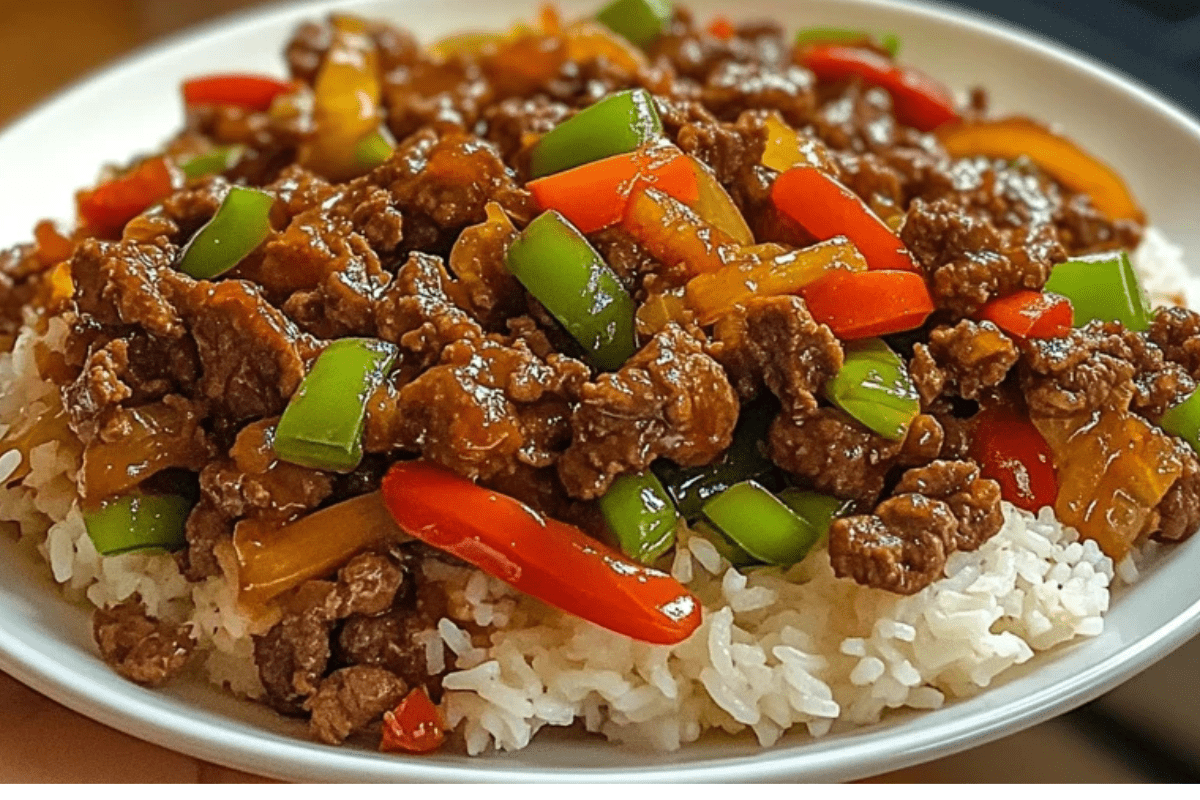 Beef and Pepper Rice Bowl: A Satisfying Meal in Minutes.
