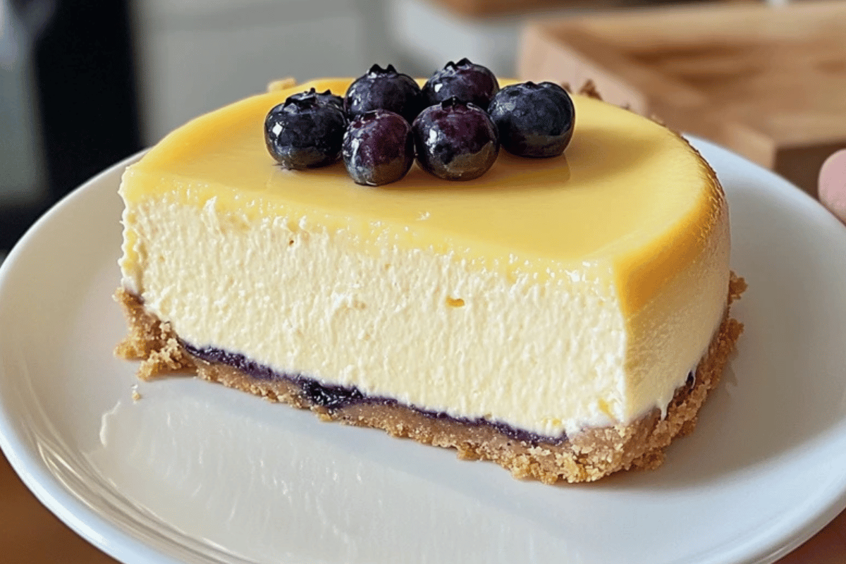 Easy Lemon Blueberry Cheesecake Recipe | Homemade Dessert