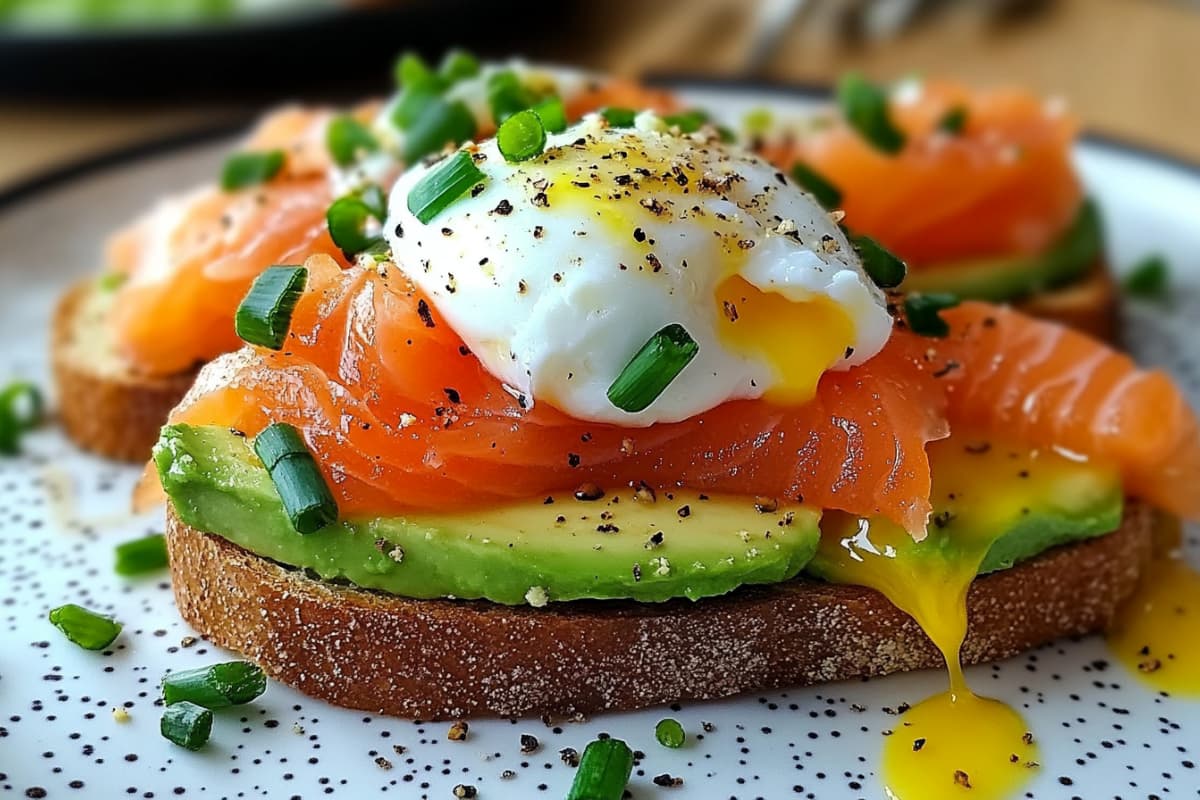 Smoked Salmon & Avocado Toast with Poached Egg